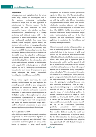 Plant-based green synthesis of nano particles using environment ...