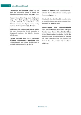 Prevalence and associations of thyroid dysfunction with metabolic markers blood glucose and ...