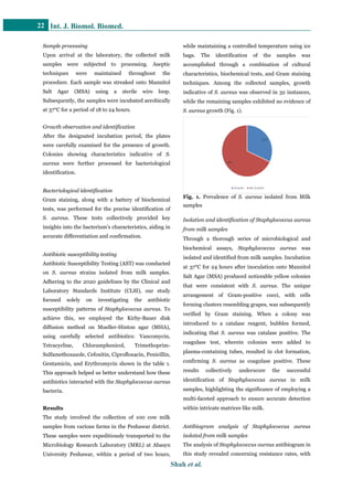 Staphylococcus aureus in cow milk: Prevalence, antibiotic resistance and hygiene implications | PDF