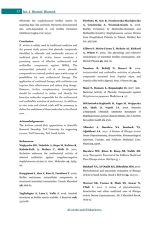 Antibacterial and antibiofilm properties of methanolic and ethanolic extracts of medicinal plant ...