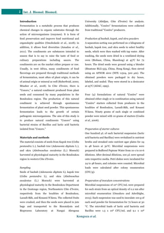 Controlled production trials of conôro, A natural condiment | PDF