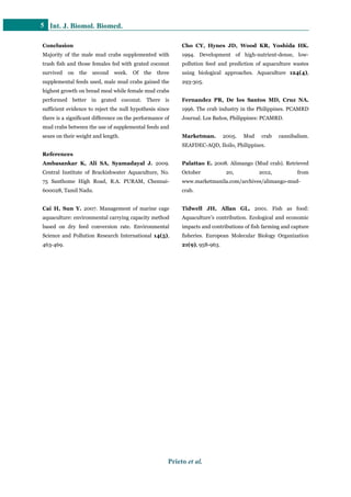 Feeding management on the growth and survival rate of mud crab (Scylla serrata) | PDF