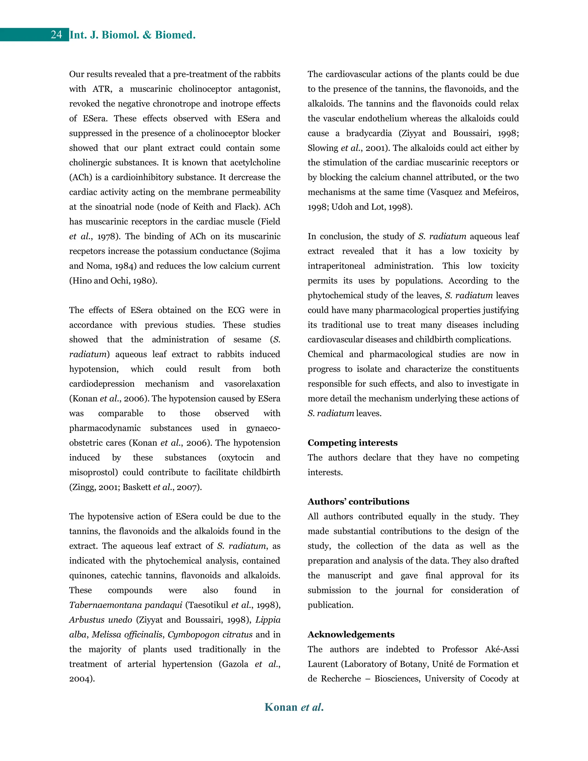 Acute toxicity study and effects of sesame (Sesamum radiatum) aqueous ...