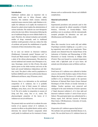 Acute toxicity study and effects of sesame (Sesamum radiatum) aqueous ...