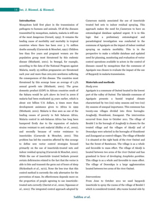Impact of propoxur (BAYGON®) use in indoor residual spraying (IRS) on malaria transmission in ...