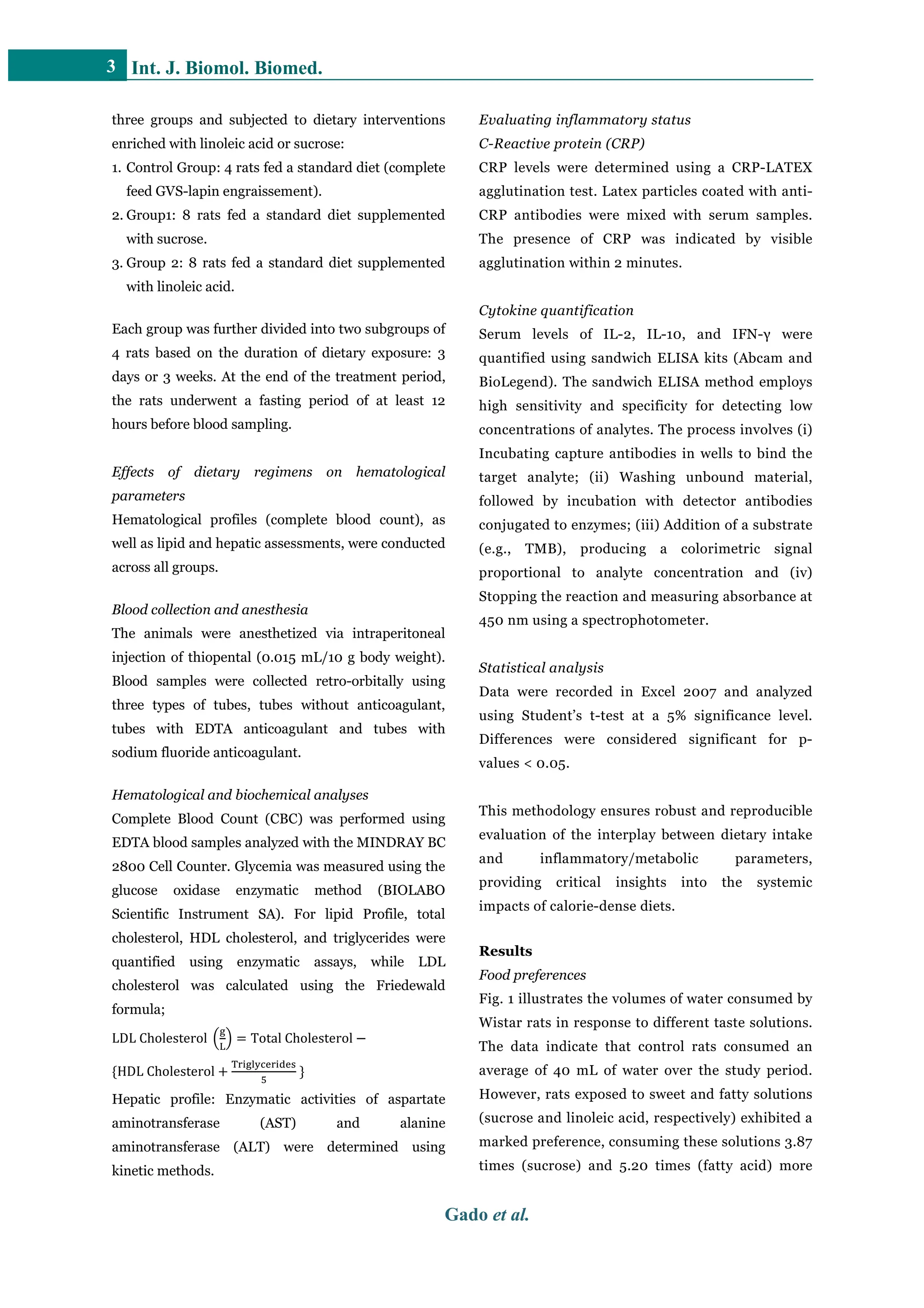 Food preference and inflammation: How taste shapes health | PDF