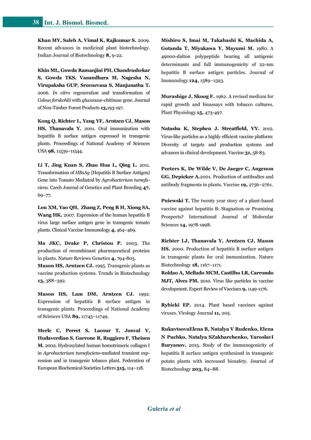 Expression of Hepatitis B Surface Antigen in Coleus forskohlii | PDF