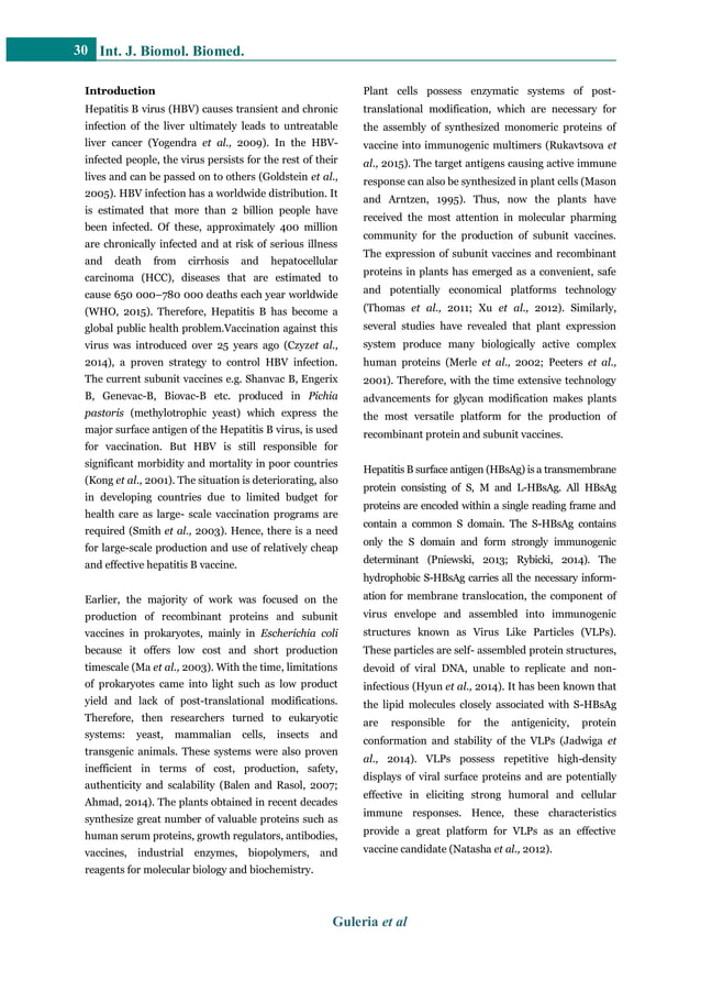 Expression of Hepatitis B Surface Antigen in Coleus forskohlii | PDF