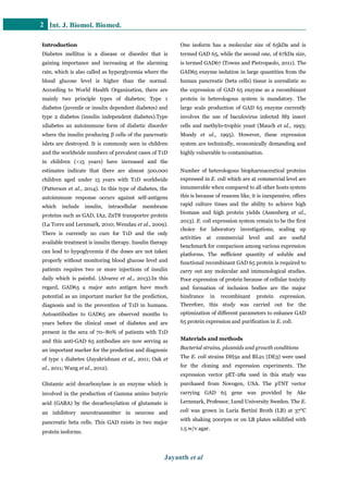 Cloning and expression of Human glutamic acid decarboxylase (GAD 65) gene in Escherichia coli | PDF