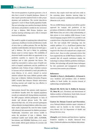 A review of predictive analysis techniques of diabetes prevalence | PDF