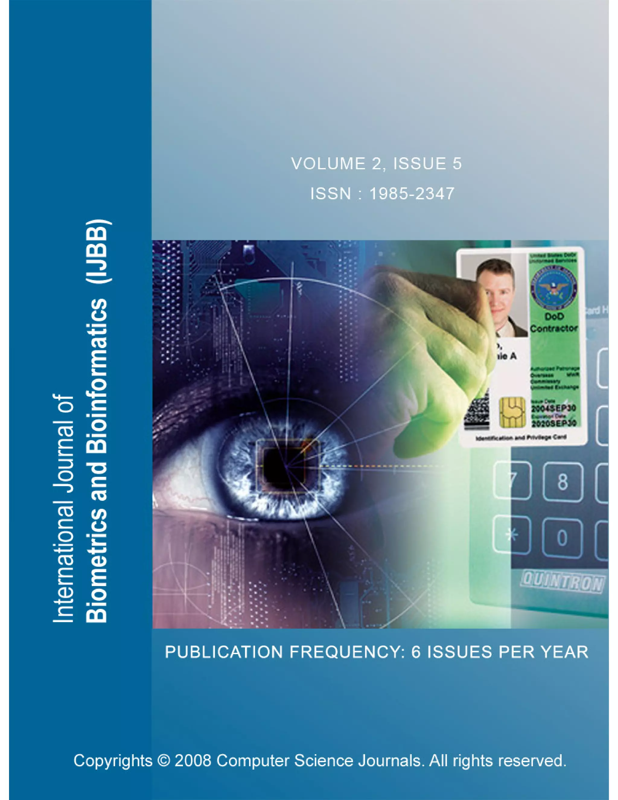 International Journal of Biometrics and Bioinformatics(IJBB) Volume (2 ...