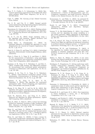 Bat Algorithm: Literature Review and Applications | PDF