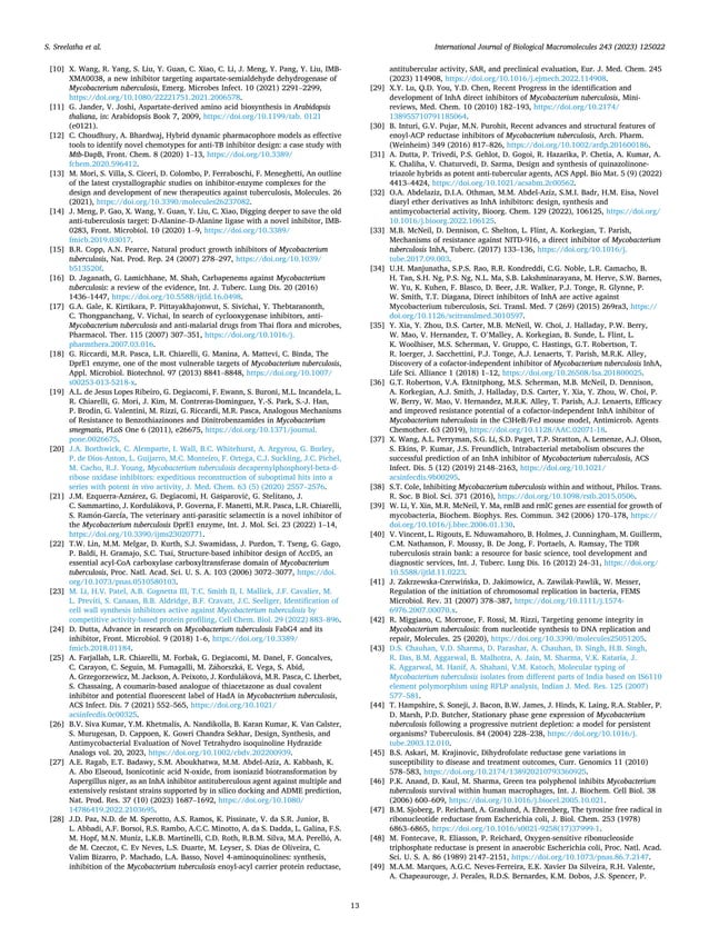 Protein targets in Mycobacterium tuberculosis and their inhibitors for ...