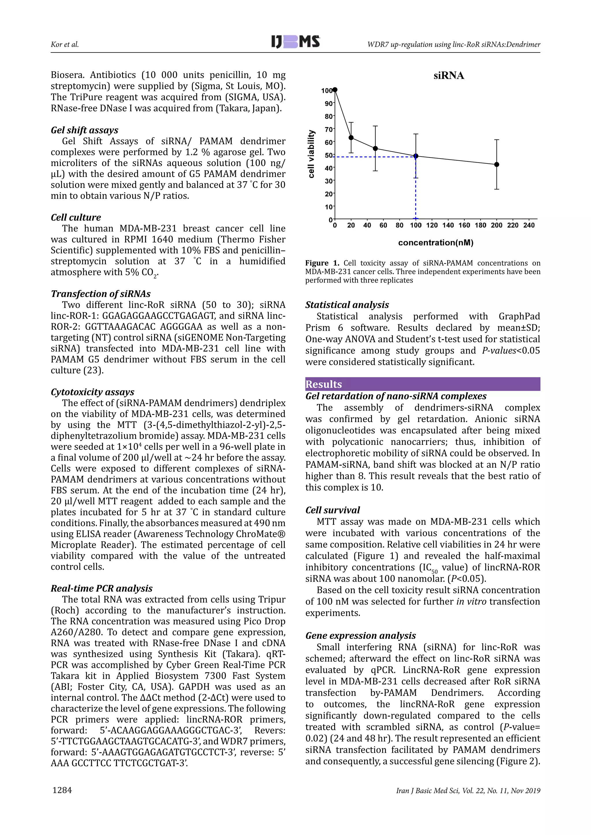 WDR7 up-regulation upon knocking down of neighboring noncoding RNA using siRNAs encapsulated in ...