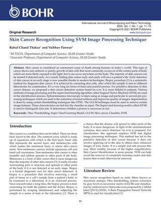 Skin Cancer Recognition Using SVM Image Processing Technique | PDF