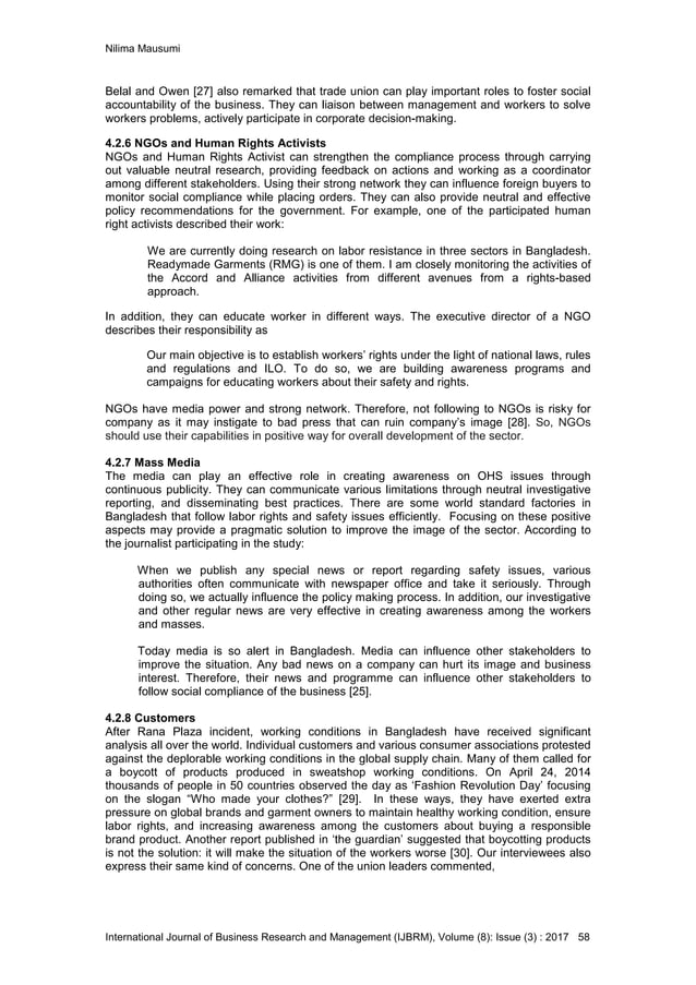 Stakeholder Roles In Improving Occupational Health and Safety (OHS): A ...