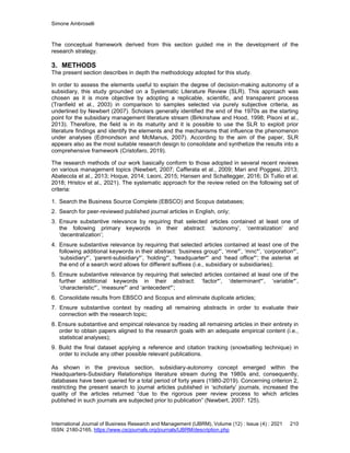 Subsidiary Decision-making Autonomy: A Systematic Literature Review of The Determinants | PDF ...
