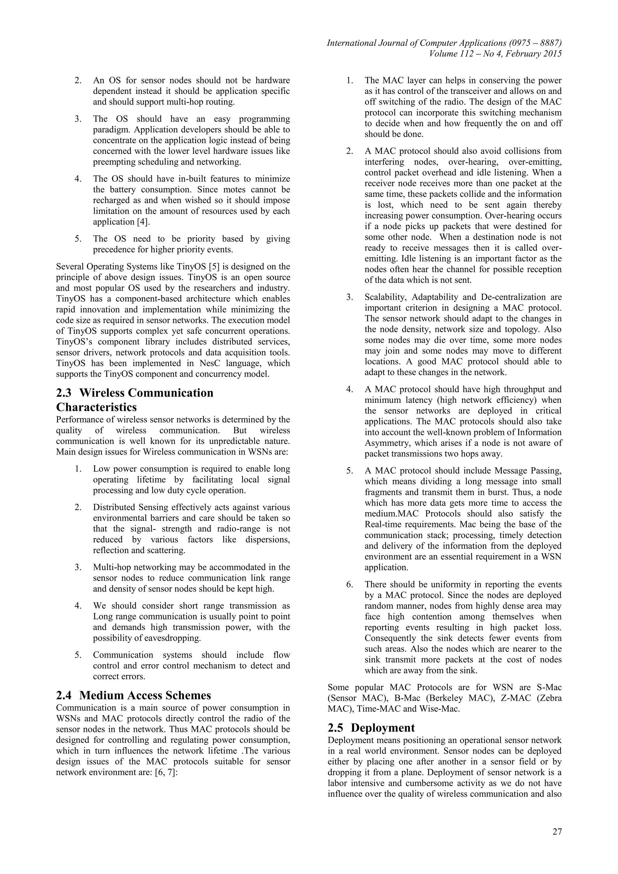 Design Issues and Challenges in Wireless Sensor Networks | PDF