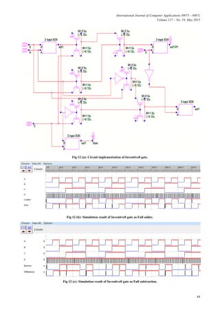 Cost Efficient Design of Reversible Adder Circuits for Low Power Applications | PDF