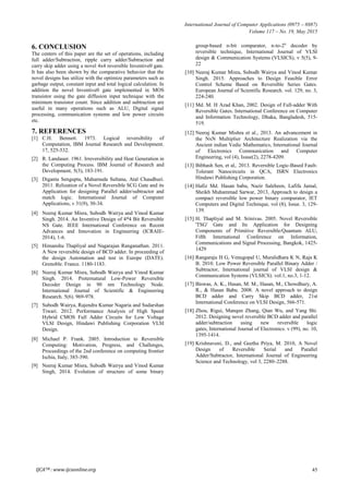 Cost Efficient Design of Reversible Adder Circuits for Low Power ...
