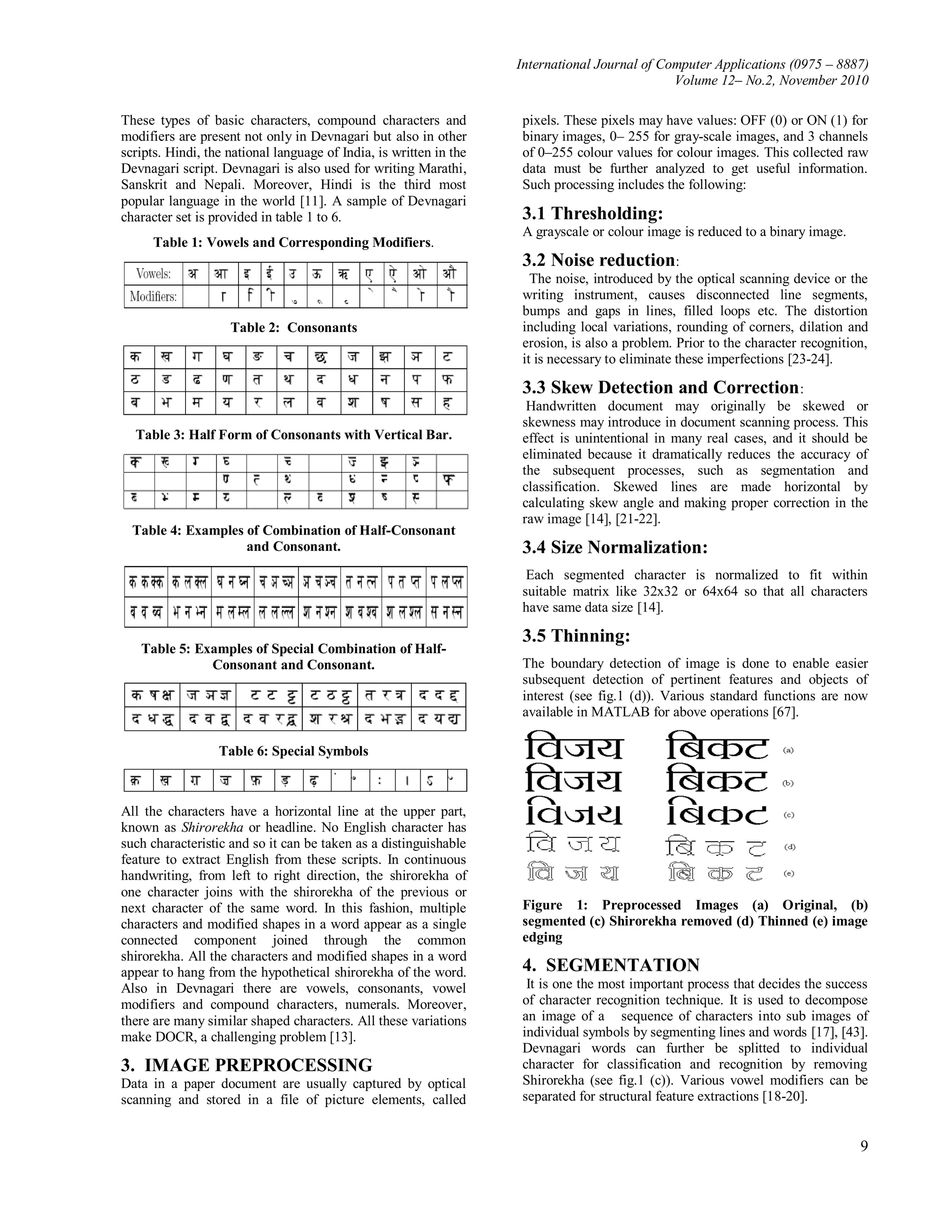 Review Of Research On Devnagari Character Recognition Pdf