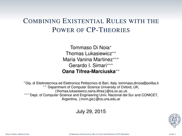 Combining Existential Rules With The Power Of Cp Theories Pdf