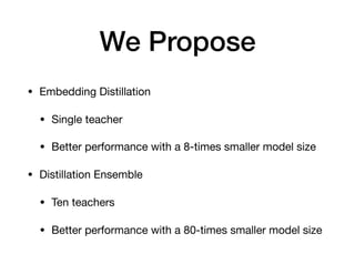 The Pupil Has Become the Master: Teacher-Student Model-Based Word Embedding Distillation with ...