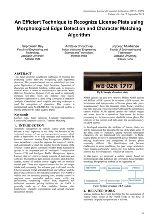 License Plate Recognition using Morphological Operation. | PDF