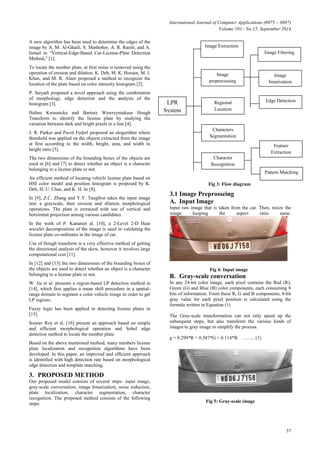 License Plate Recognition using Morphological Operation. | PDF