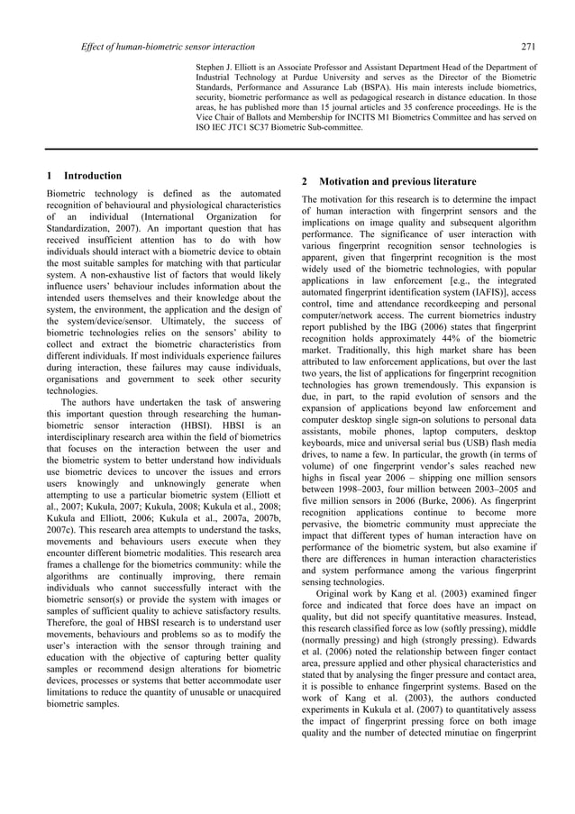 2009 Effect Of Human Biometric Sensor Interaction On Fingerprint
