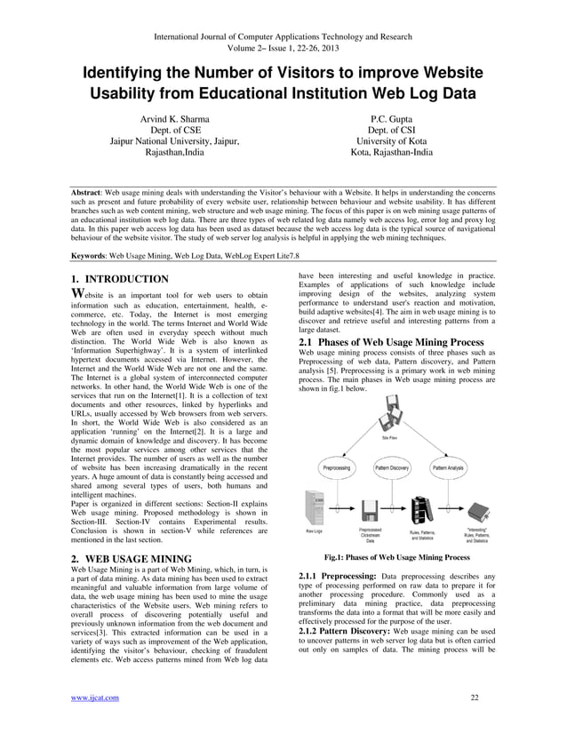 Identifying the Number of Visitors to improve Website Usability from Educational Institution Web ...