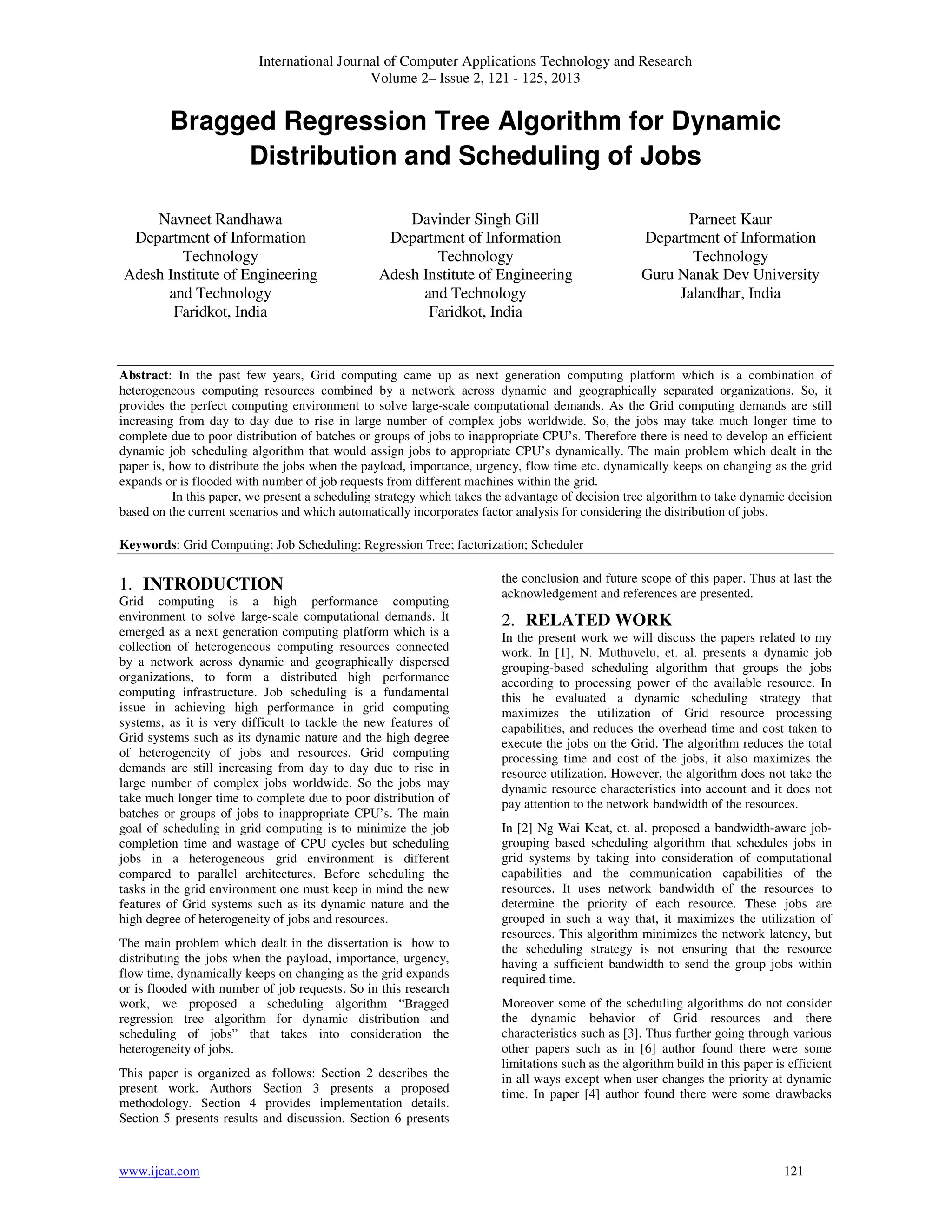Bragged Regression Tree Algorithm for Dynamic Distribution and ...