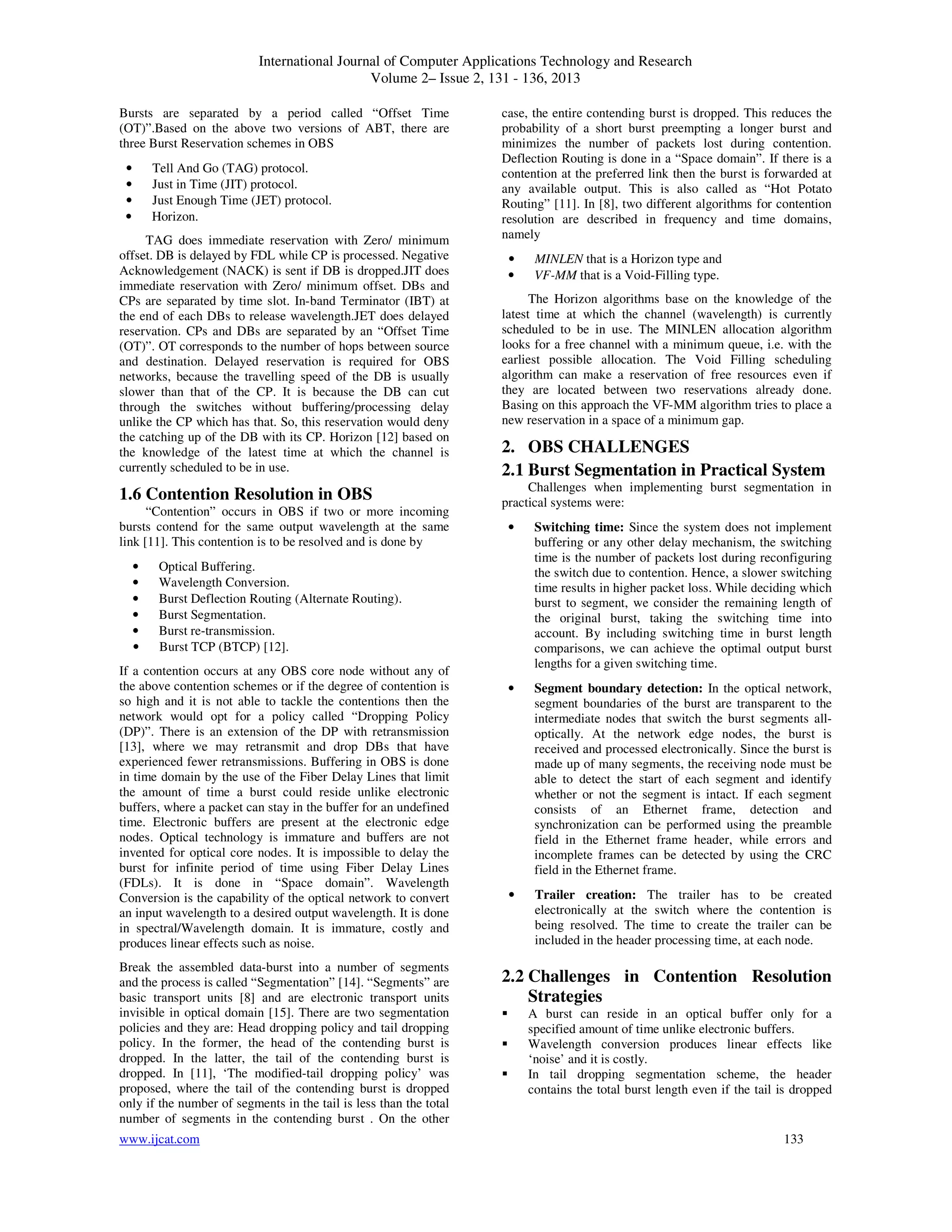 Challenges, Issues and Research directions in Optical Burst Switching | PDF | Computer ...