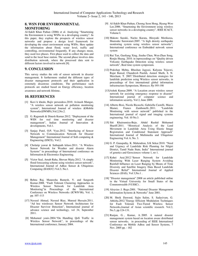 A Review on Wireless Sensor Network Protocol for Disaster Management | PDF