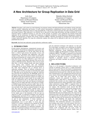 A New Architecture for Group Replication in Data Grid | PDF