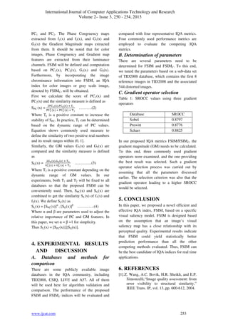 Visual Image Quality Assessment Technique using FSIM | PDF