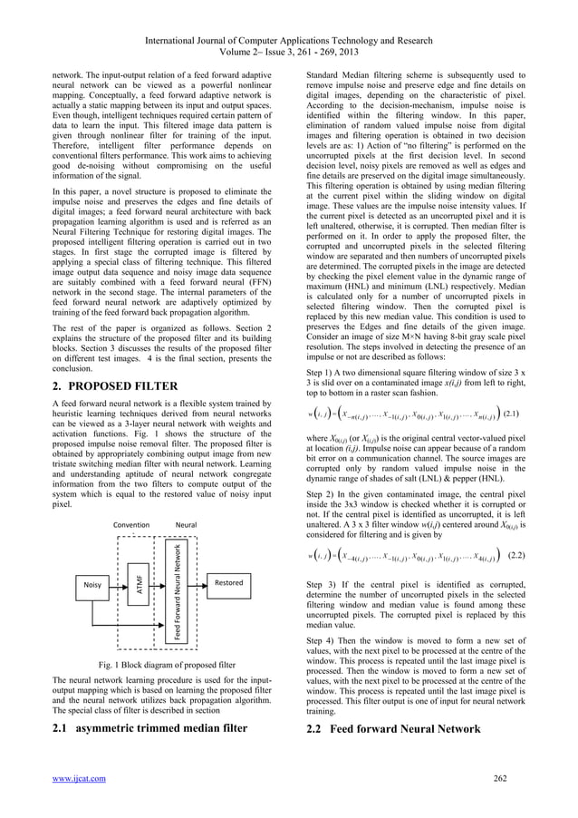 Random Valued Impulse Noise Elimination using Neural Filter | PDF