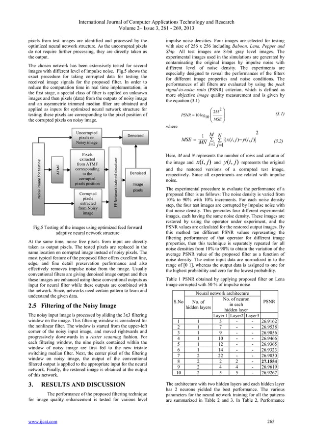 Random Valued Impulse Noise Elimination using Neural Filter | PDF