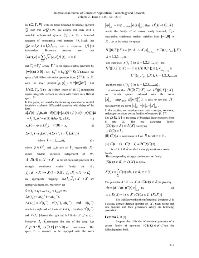 Stability behavior of second order neutral impulsive stochastic differential equations with ...