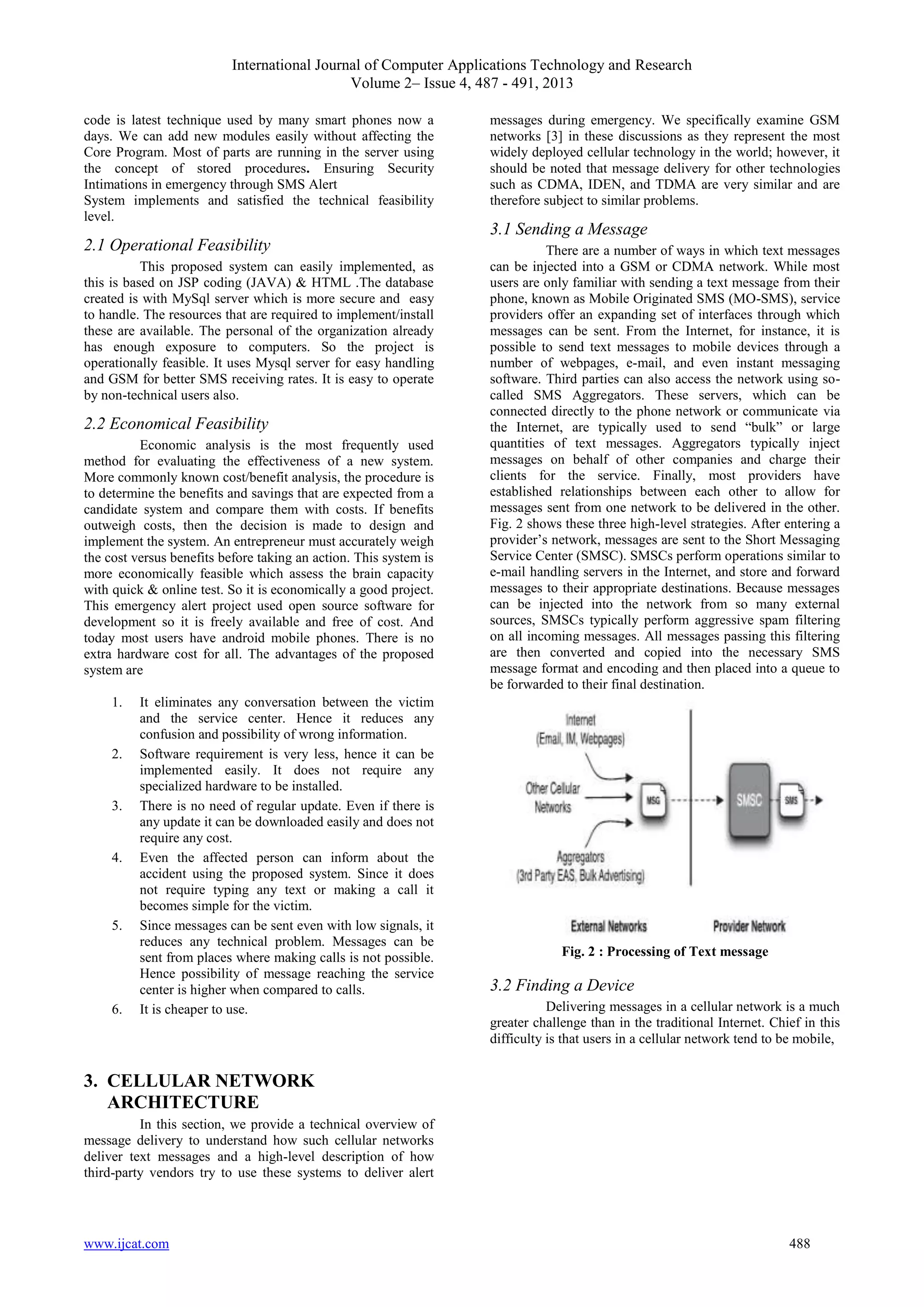 Ensuring Security in Emergency through SMS Alert System | PDF