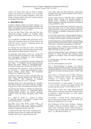 Occlusion and Abandoned Object Detection for Surveillance Applications | PDF