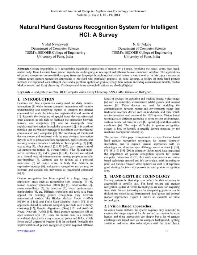 Natural Hand Gestures Recognition System for Intelligent HCI: A Survey ...