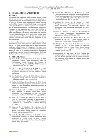 A New Approach to Segmentation of On-Line Persian Cursive Words | PDF