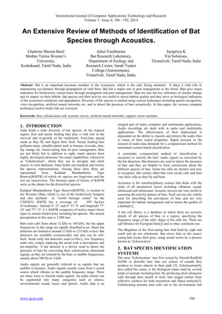 An Extensive Review of Methods of Identification of Bat Species through ...