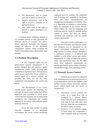 AUTHENTICATE SYSTEM OBJECTS USING ACCESS CONTROL POLICY BASED MANAGEMENT | PDF