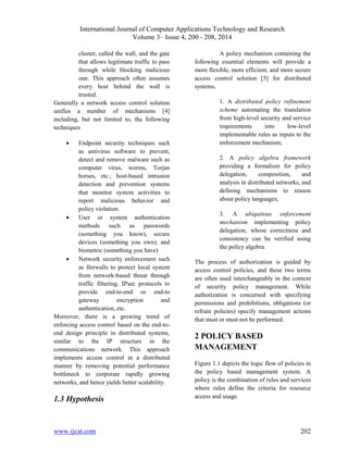 AUTHENTICATE SYSTEM OBJECTS USING ACCESS CONTROL POLICY BASED MANAGEMENT | PDF