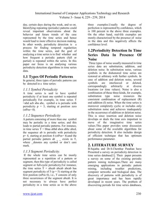 Analysis of Various Periodicity Detection Algorithms in Time Series Data with Design of New ...