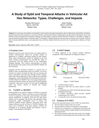 A Study of Sybil and Temporal Attacks in Vehicular Ad Hoc Networks: Types, Challenges, and ...