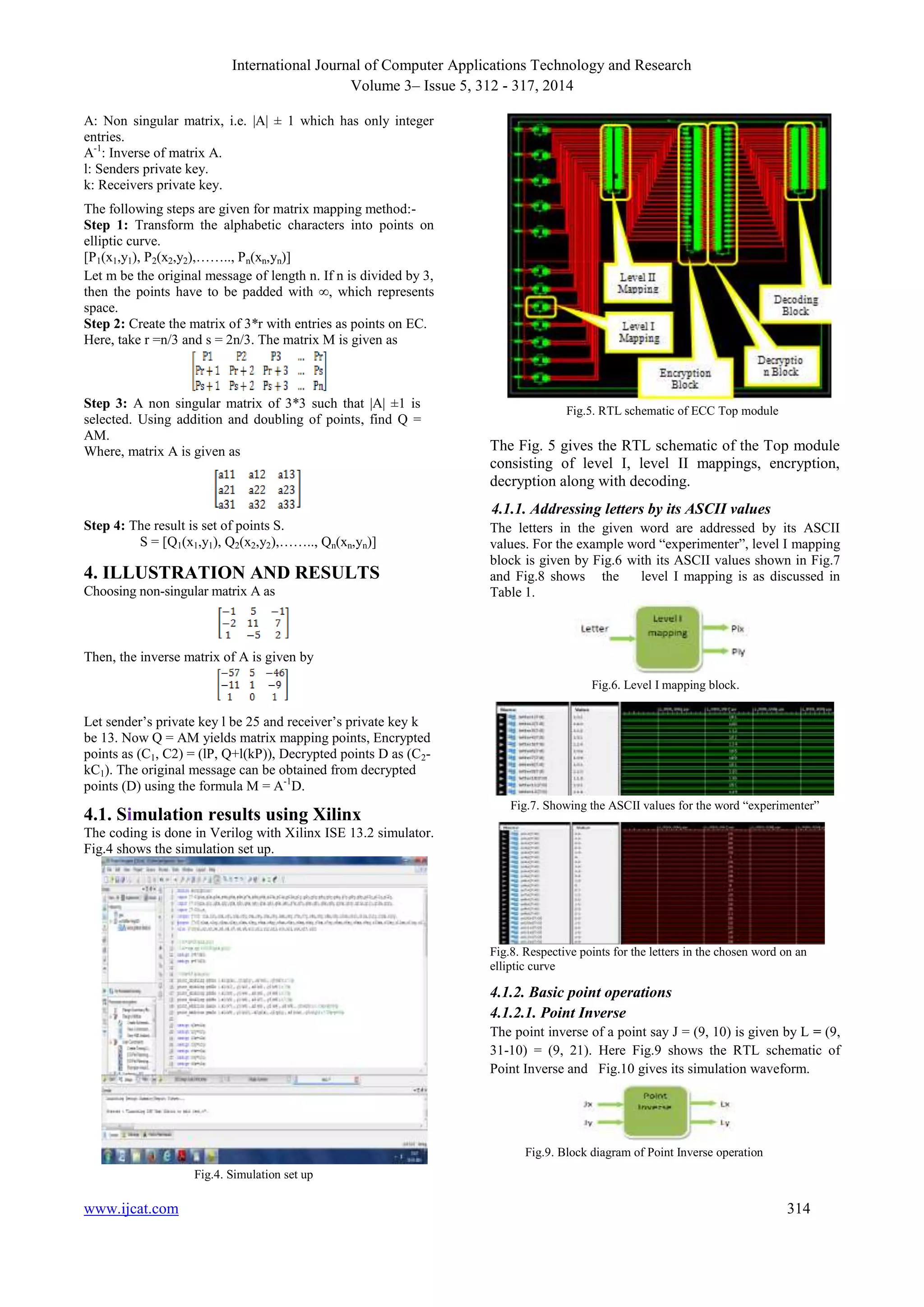 Ijcatr03051008Implementation of Matrix based Mapping Method Using Elliptic Curve Cryptography ...