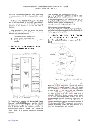 Design and Implementation of Refresh and Timing Controller Unit for LPDDR2 Memory Controller | PDF